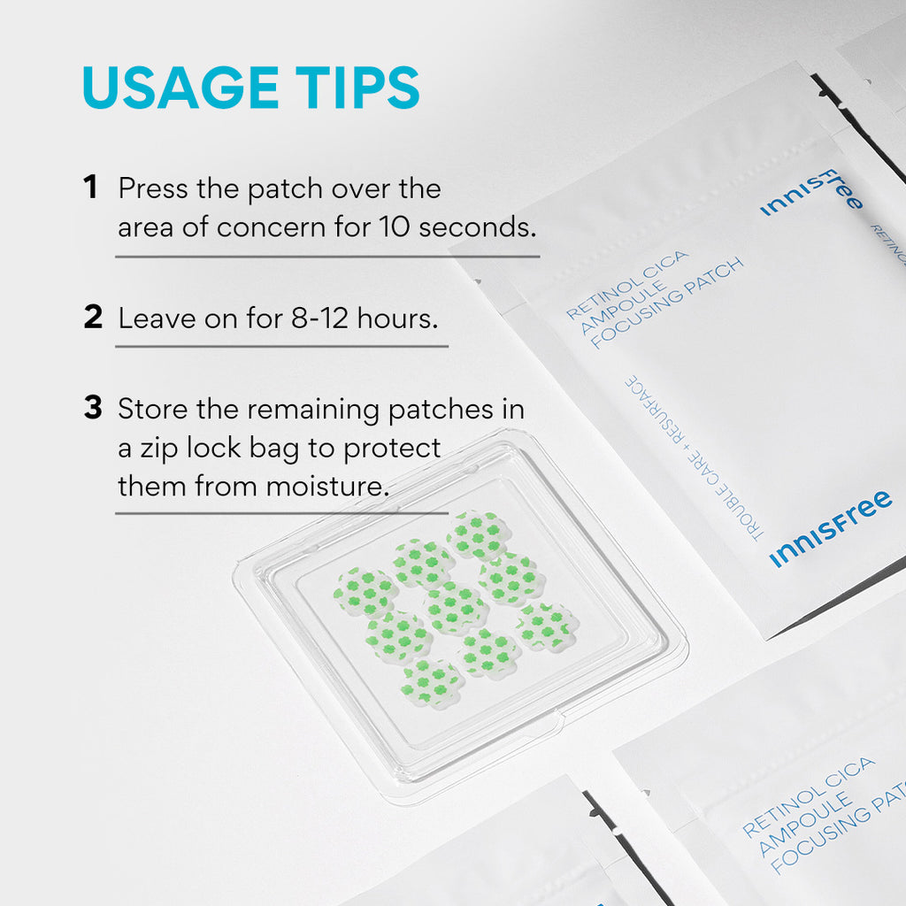 Retinol Cica Ampoule Focusing Patch – Acne Patch for Targeted Soothing ...
